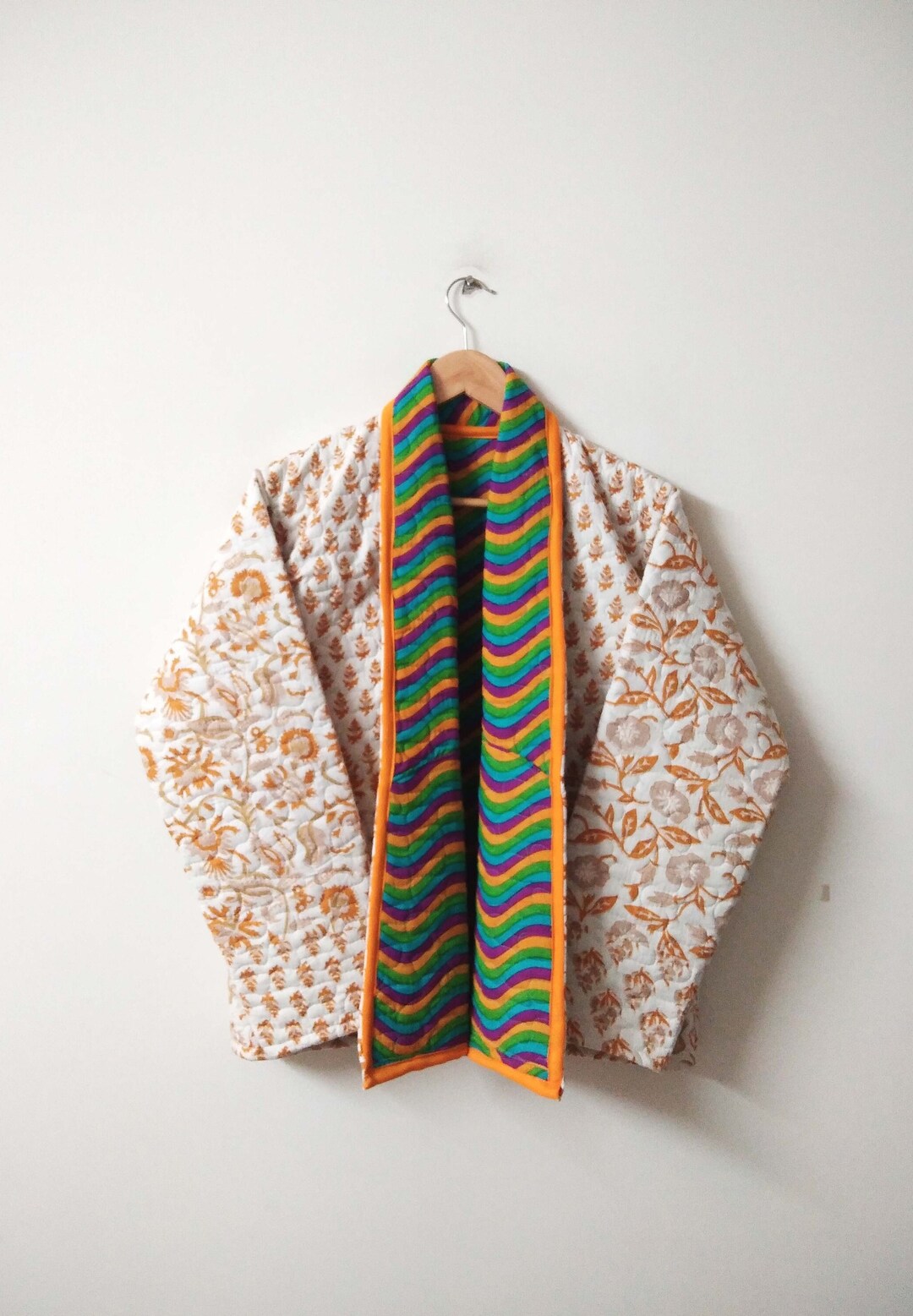 Floral Kantha Jacket, Indian Vintage Kantha Jacket, Cotton Kantha Coat ...