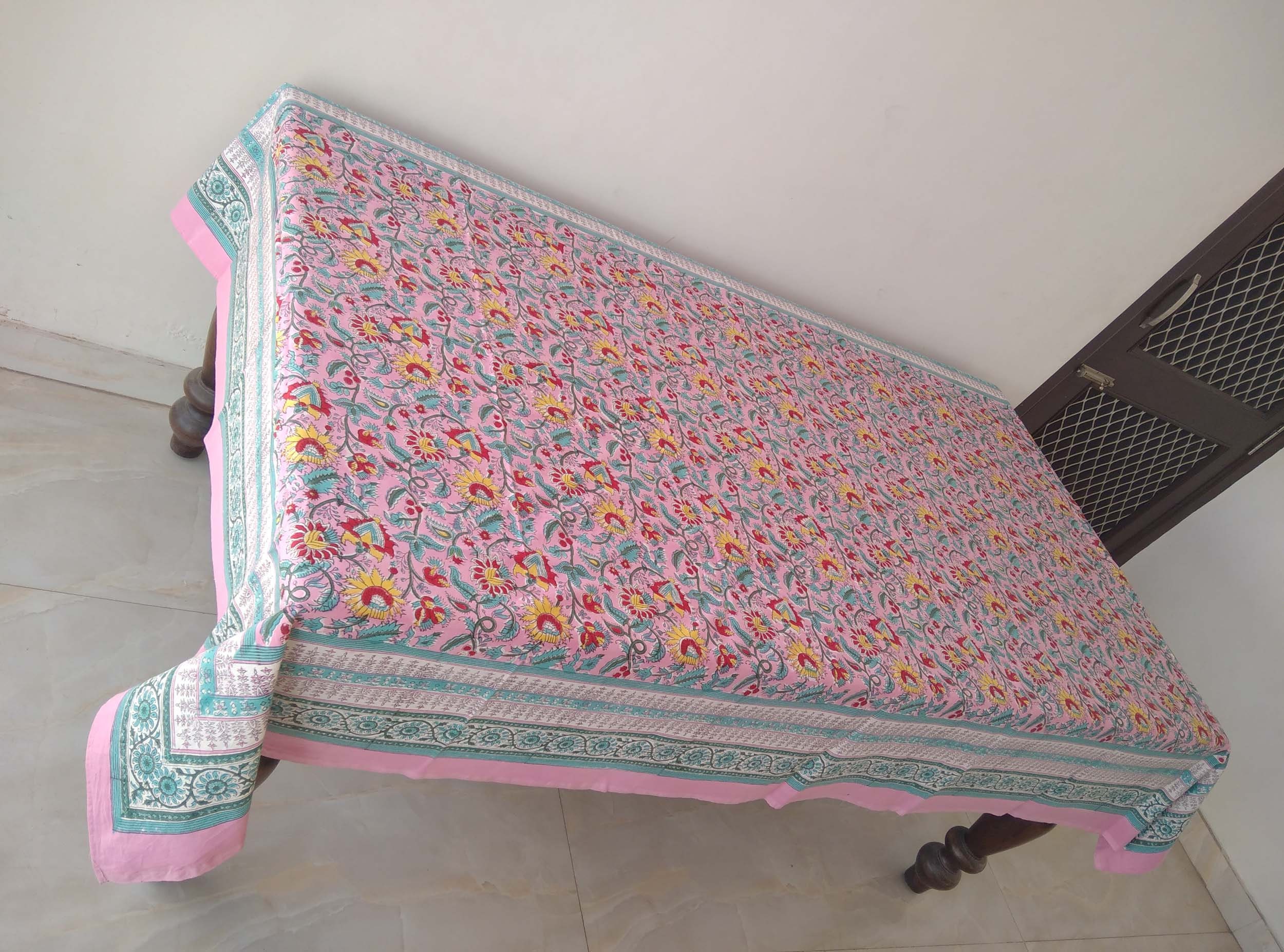 Indian Block Print Tablecloth Floral Cotton Table Cover - Etsy