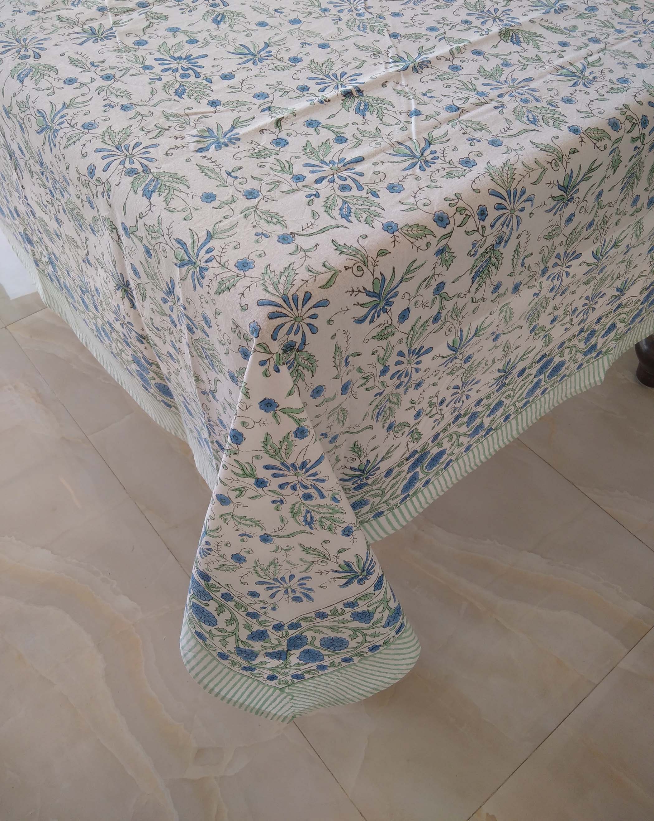 Floral Design Tablecloth Block Print Tablecloth Handmade | Etsy