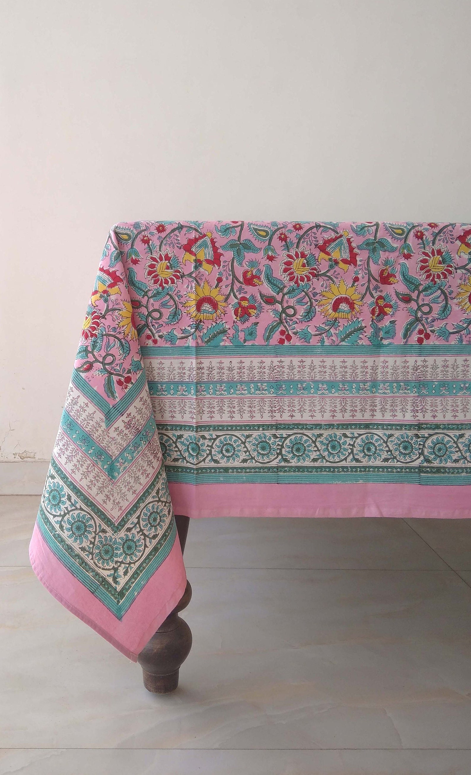 Indian Block Print Tablecloth Floral Cotton Table Cover - Etsy