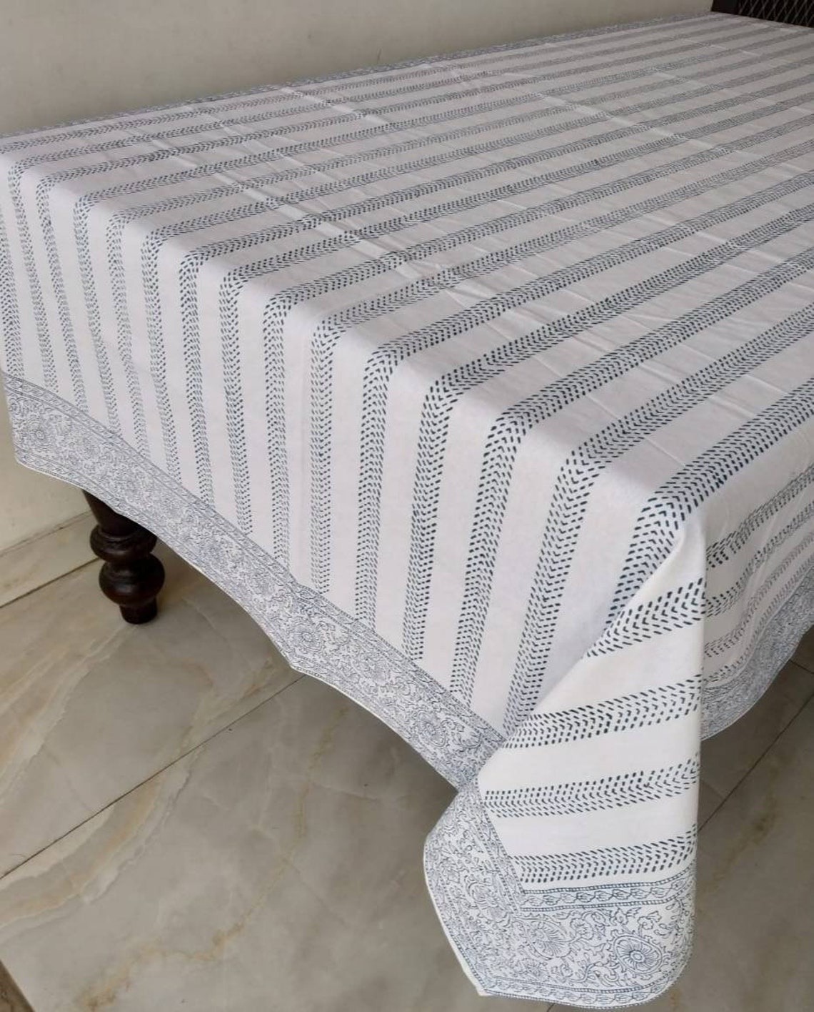 Mantel impreso en bloque Cubierta de mesa de diseño de tiras | Etsy