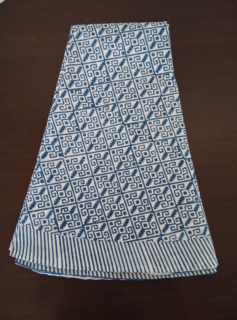 Indigo Blue Round Tablecloth Block Print Round Table Cloth - Etsy