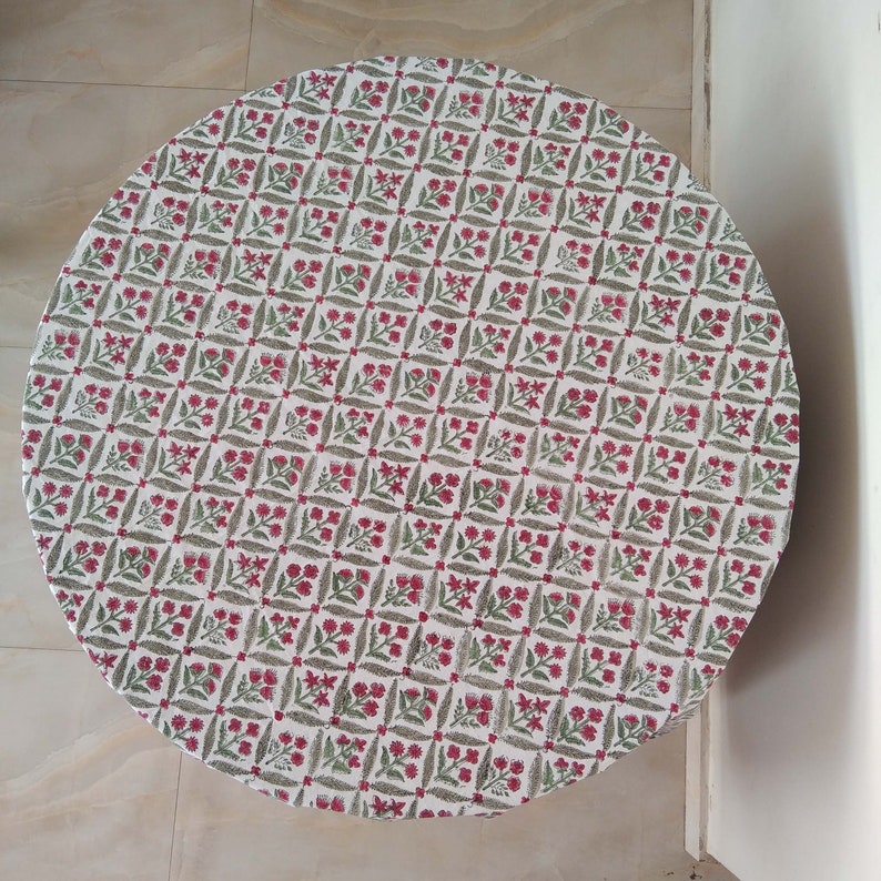 Indian Block Print Round Table Cover, Handmade Round Tablecloth, Pure ...