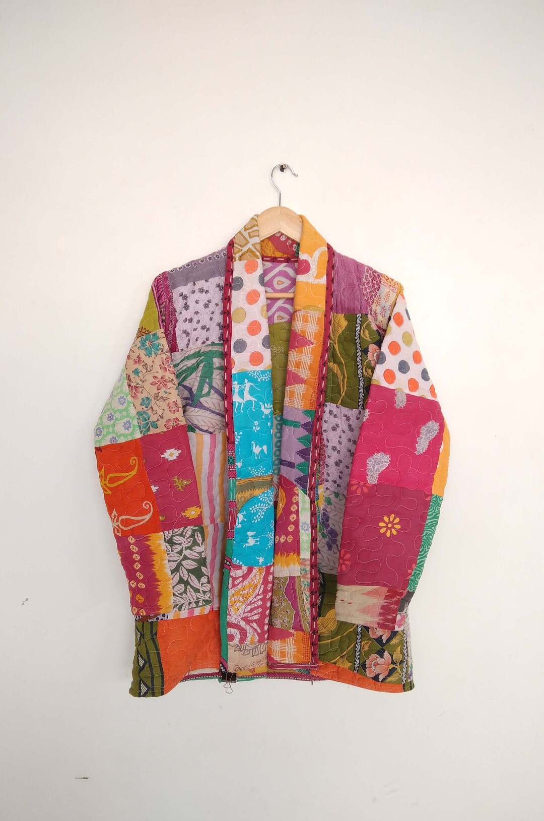 Quilted Kantha Jacket, Patchwork Kantha Jacket, Kantha Overcoat, Women ...