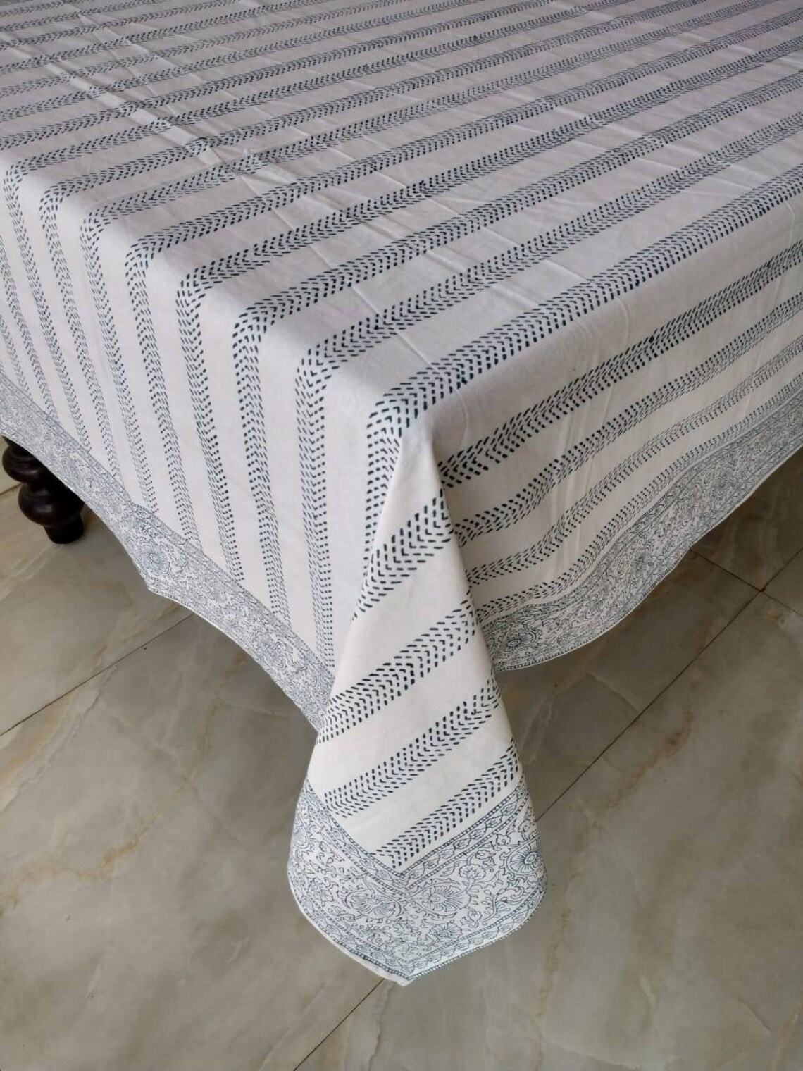 Mantel impreso en bloque Cubierta de mesa de diseño de tiras | Etsy