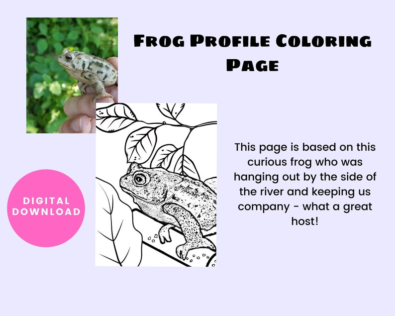 Frog Coloring Page PDF Botanical Coloring Page for Adults - Etsy