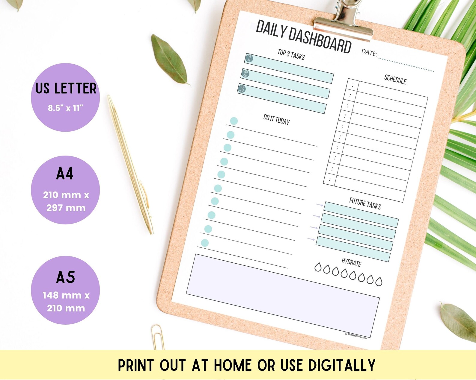 Digital Daily Planner Page Bundle Productivity PDF | Etsy