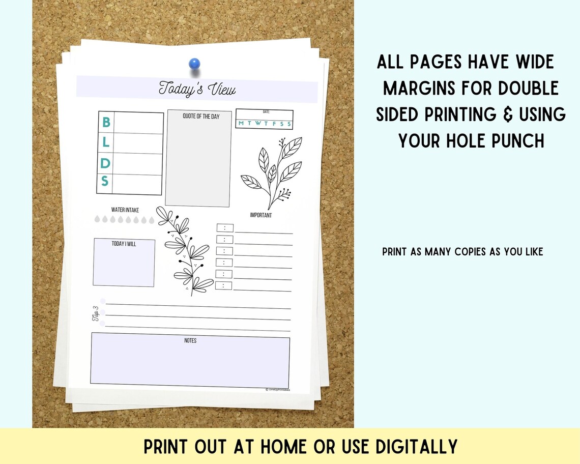 Digital Daily Planner Page Bundle Productivity PDF | Etsy