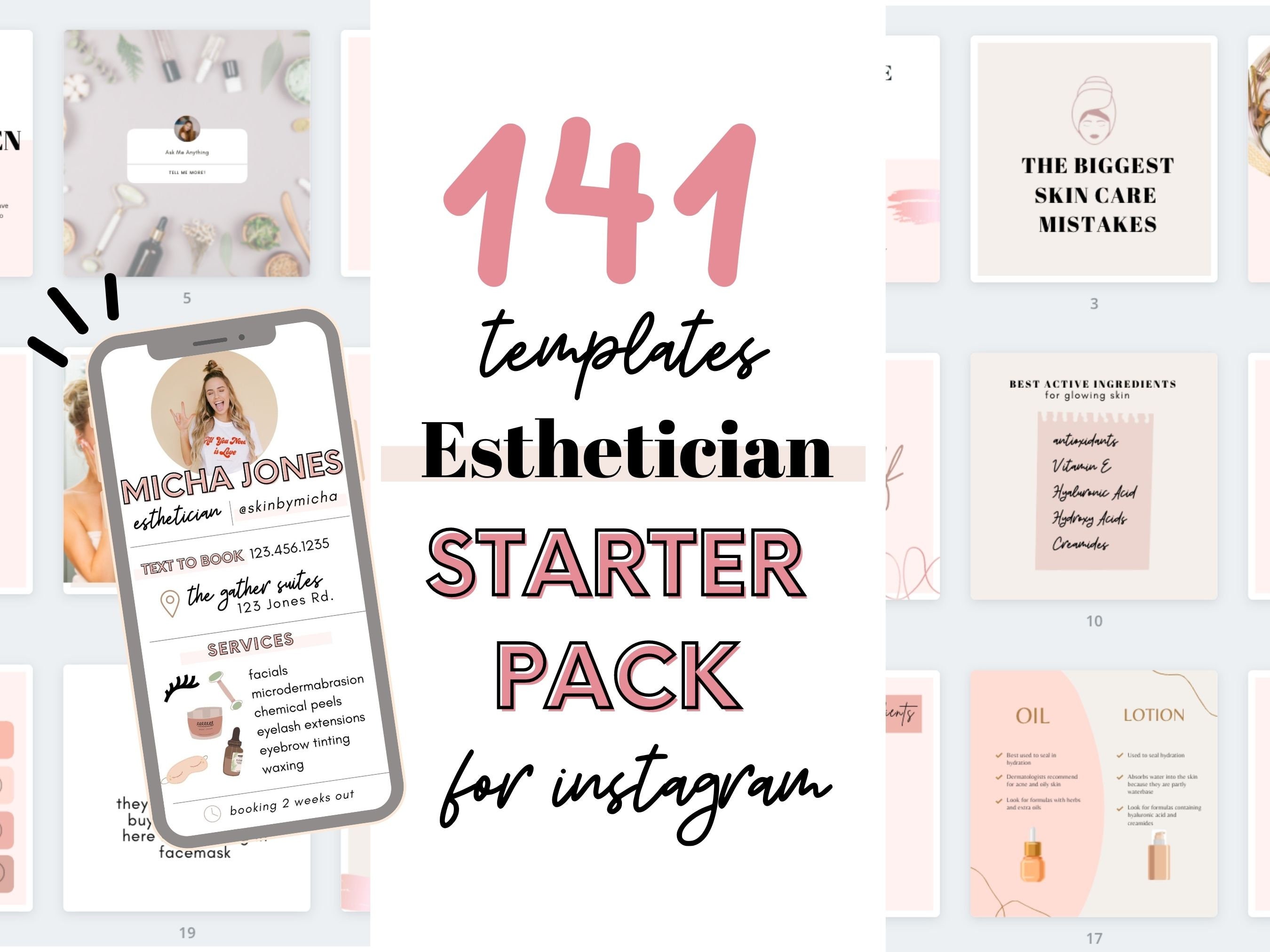 135 Esthetician Instagram Posts Esthetician Instagram - Etsy