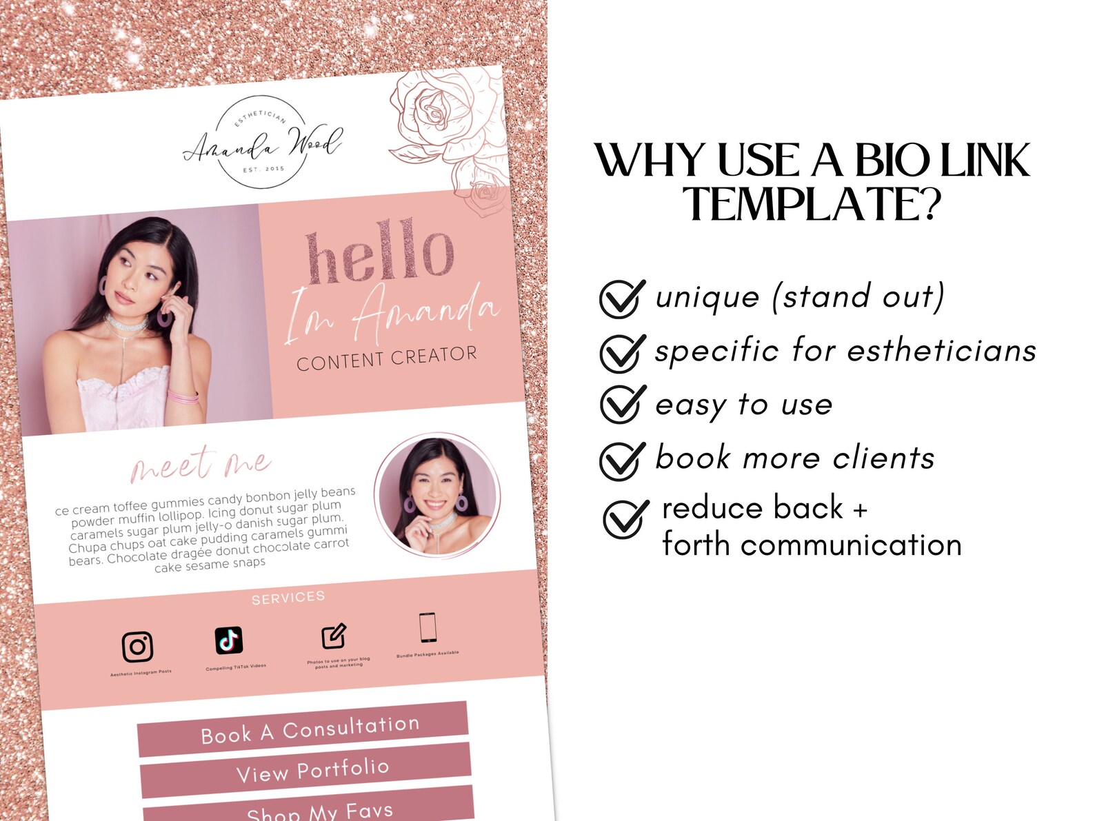 UGC Bio Link Template, Link in Bio Template, Ugc Creator, Ugc Template ...