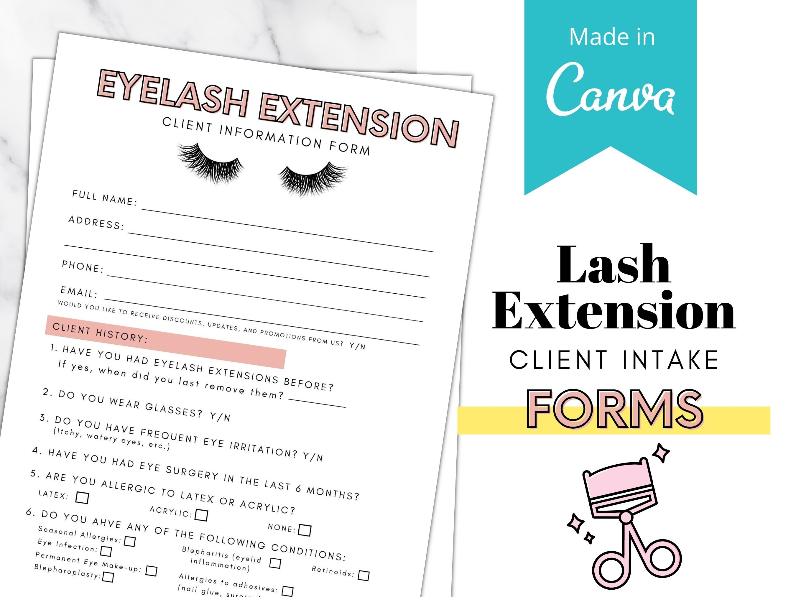 Esthetician Consent Forms Client Information Form Client - Etsy