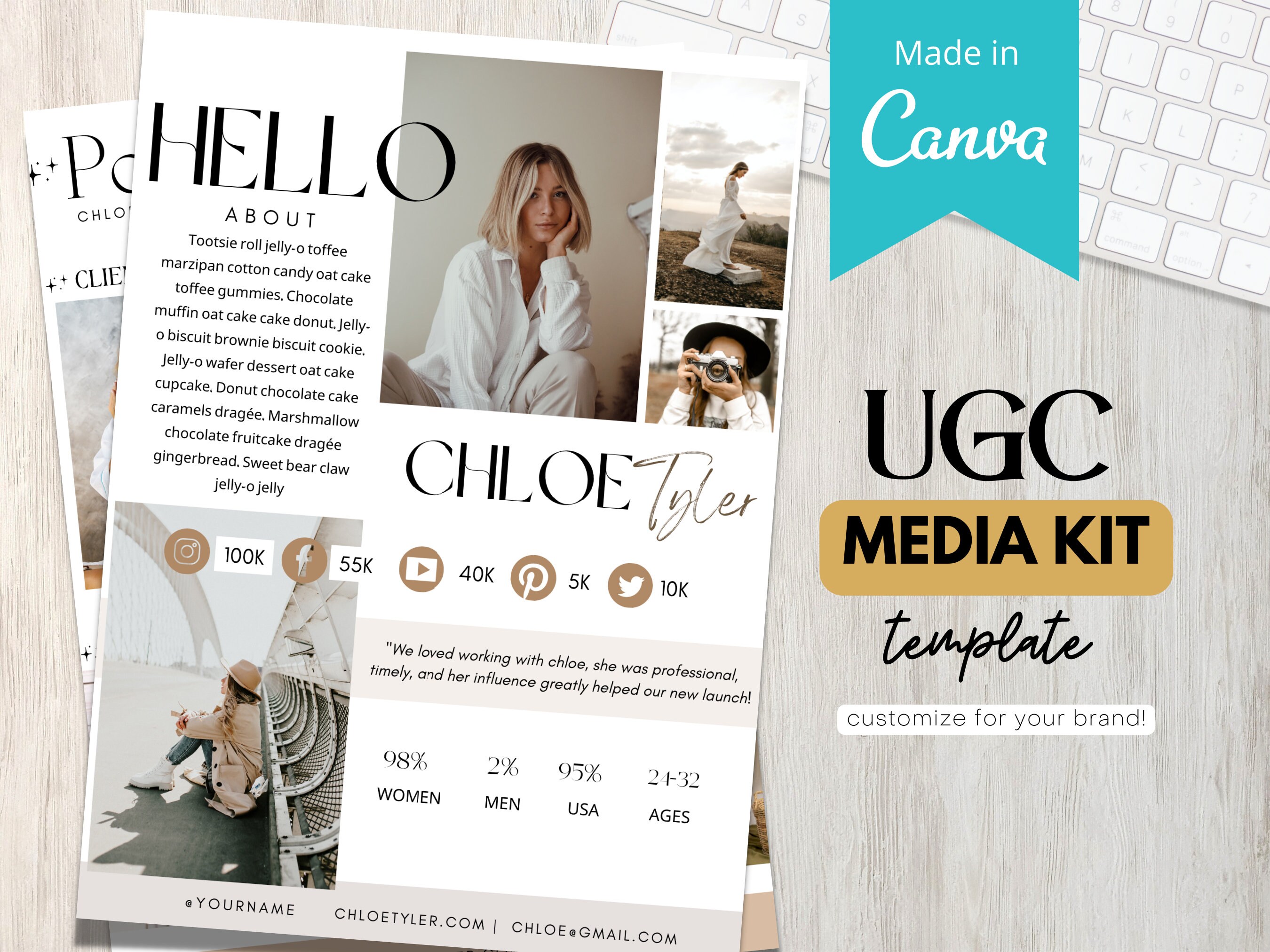UGC Media Kit UGC Portfolio UGC Canva Ugc Contract Ugc - Etsy