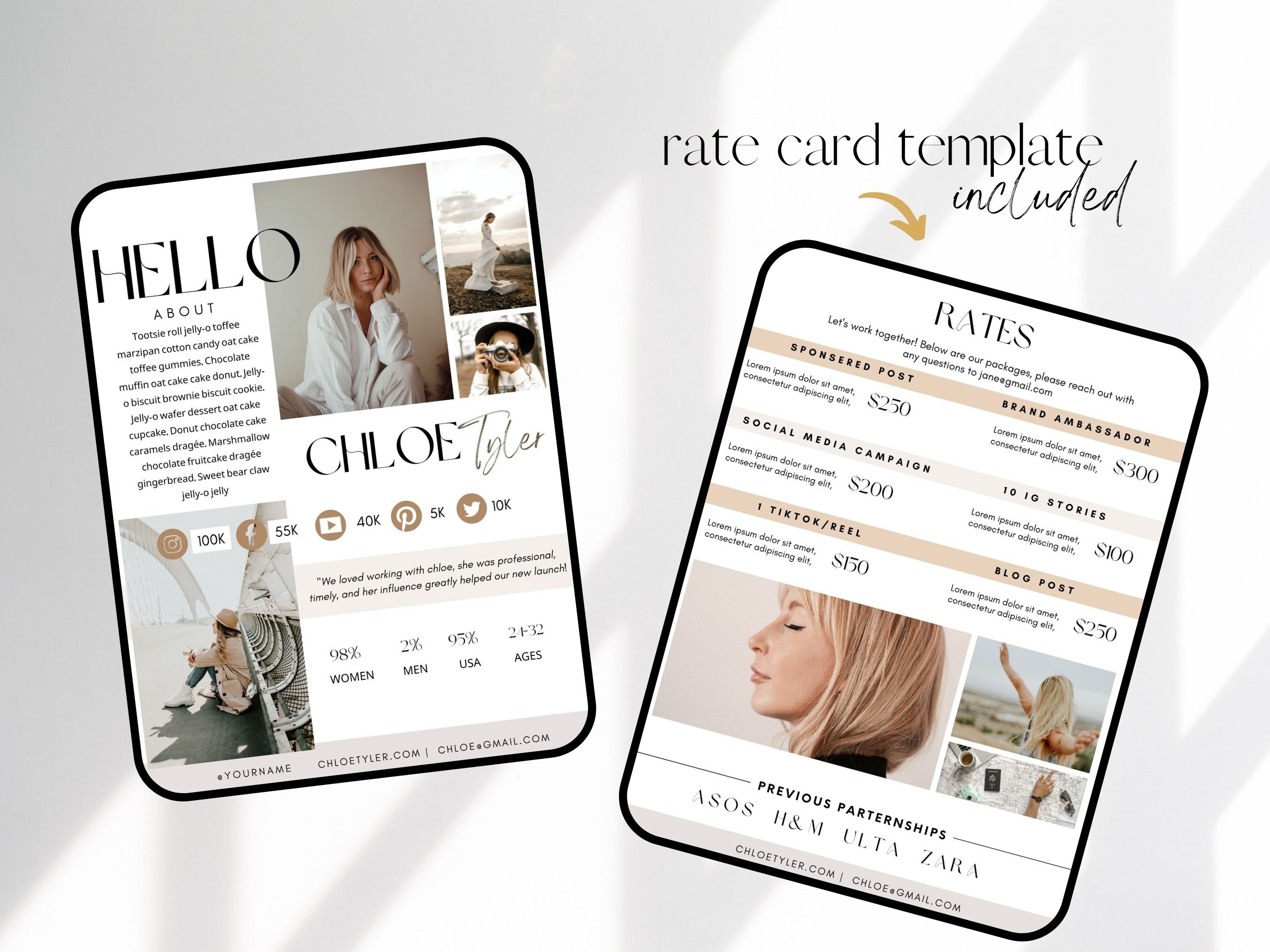 Media Kit Media Kit Template Social Media Kit Blog Media Kit Influencer ...