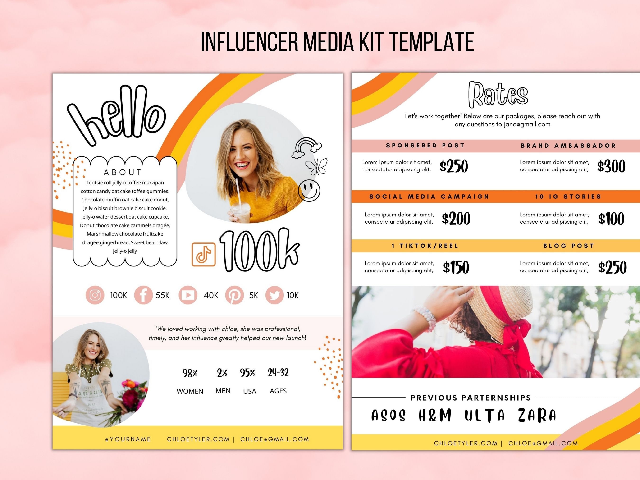 Media Kit Media Kit Influencer Media Kit Template Media - Etsy