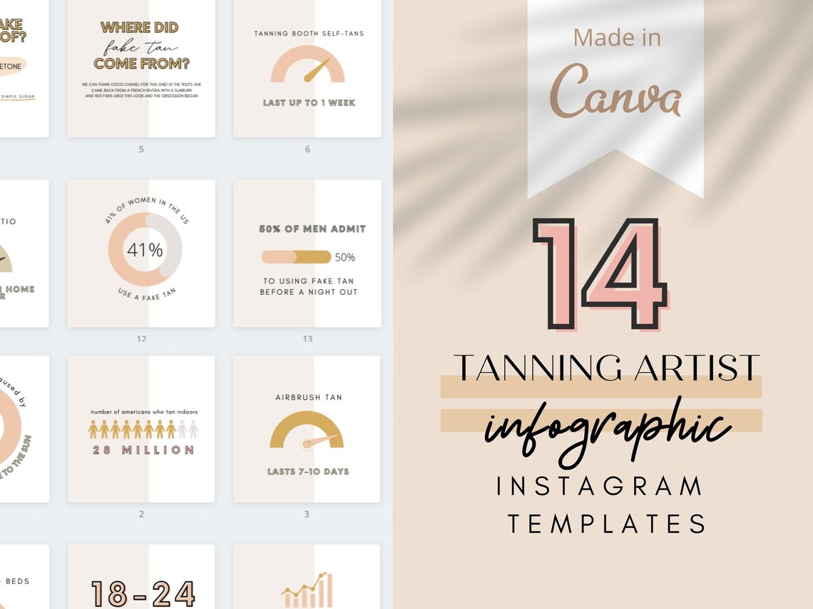 15 Spray Tan Infographic Posts Tanning Quotes Instagram | Etsy