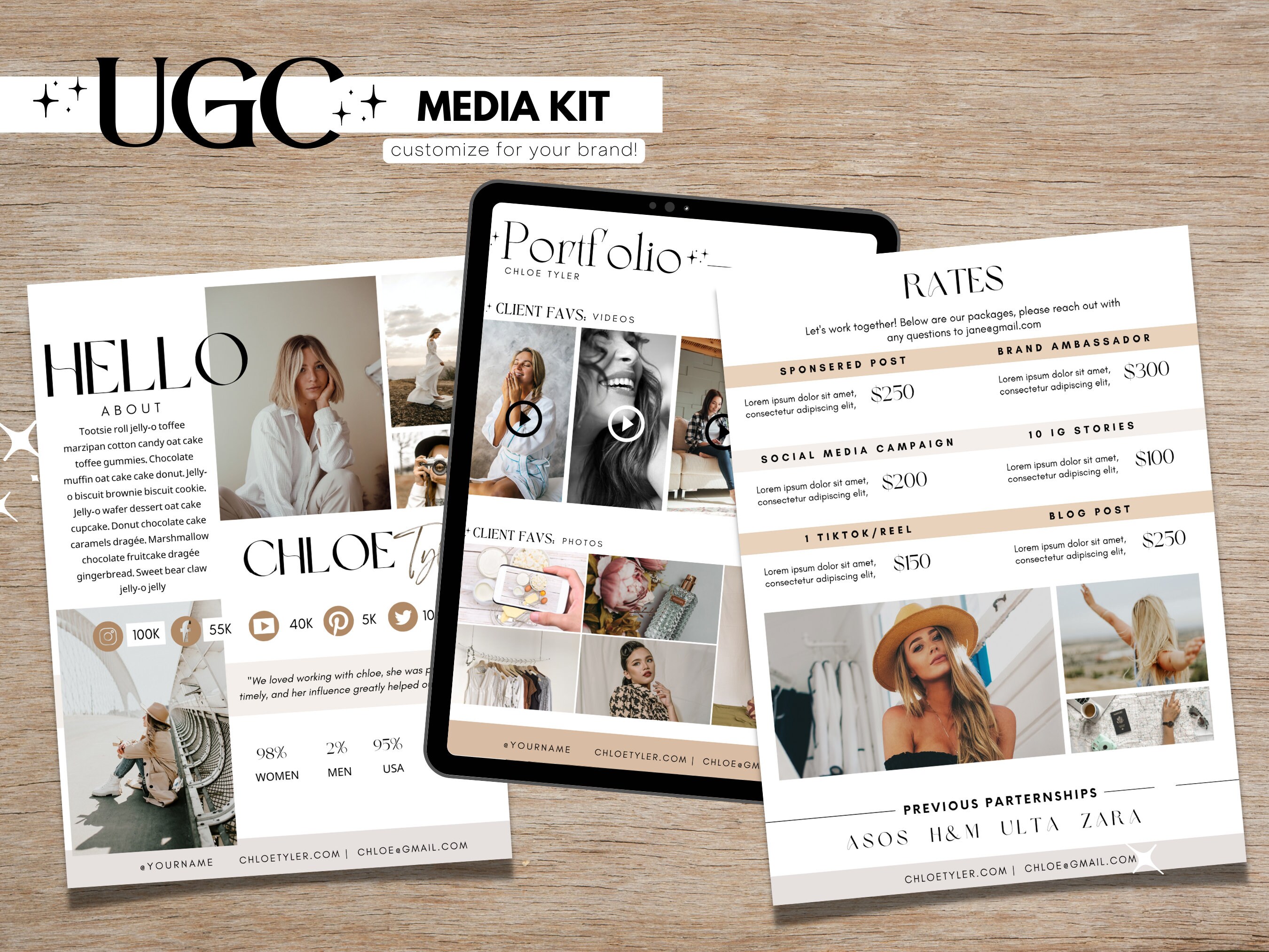 UGC Media Kit UGC Portfolio UGC Canva Ugc Contract Ugc - Etsy