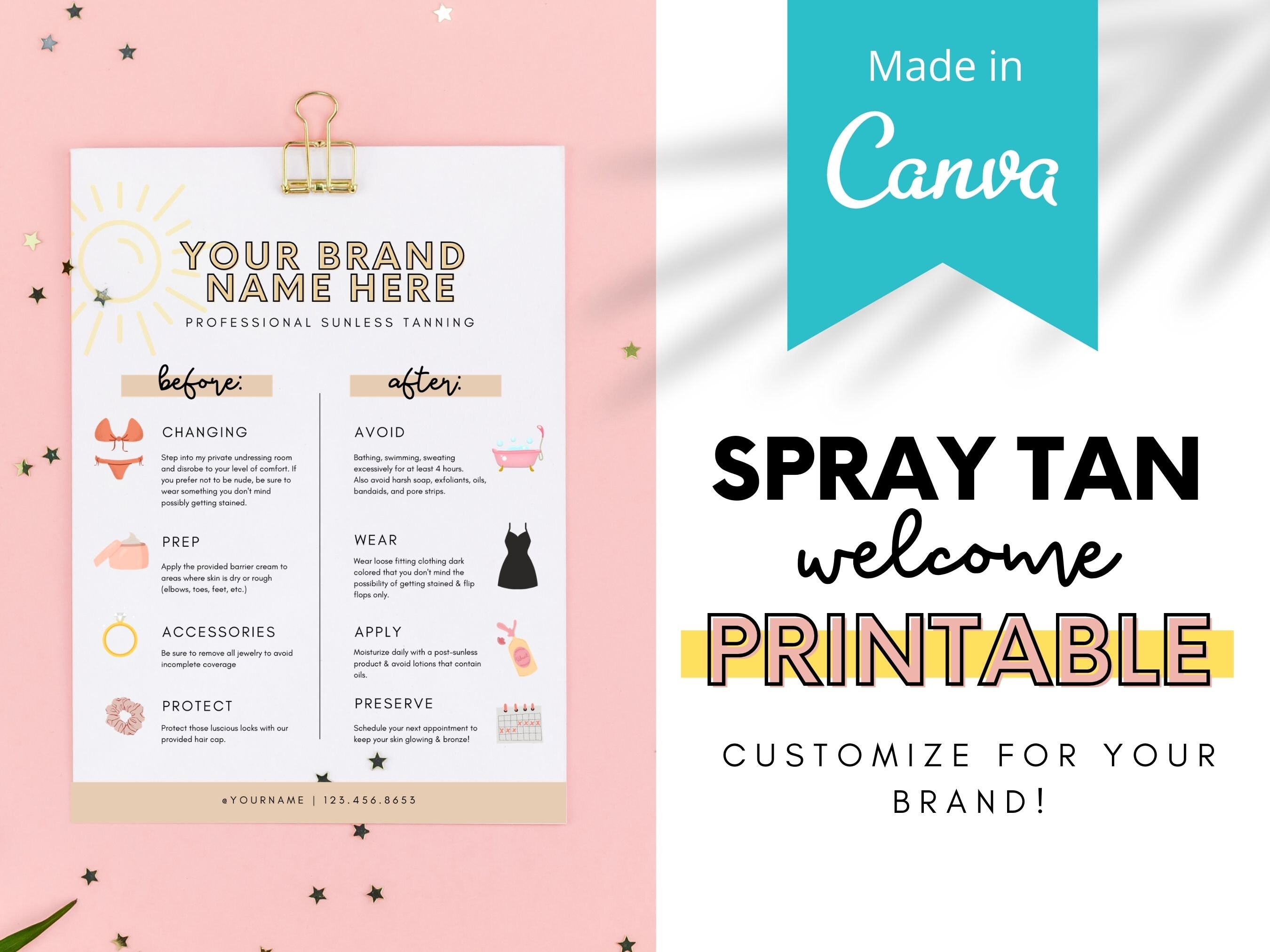 Spray Tan Welcome Sign Spray Tan Artist Download Tanning - Etsy UK