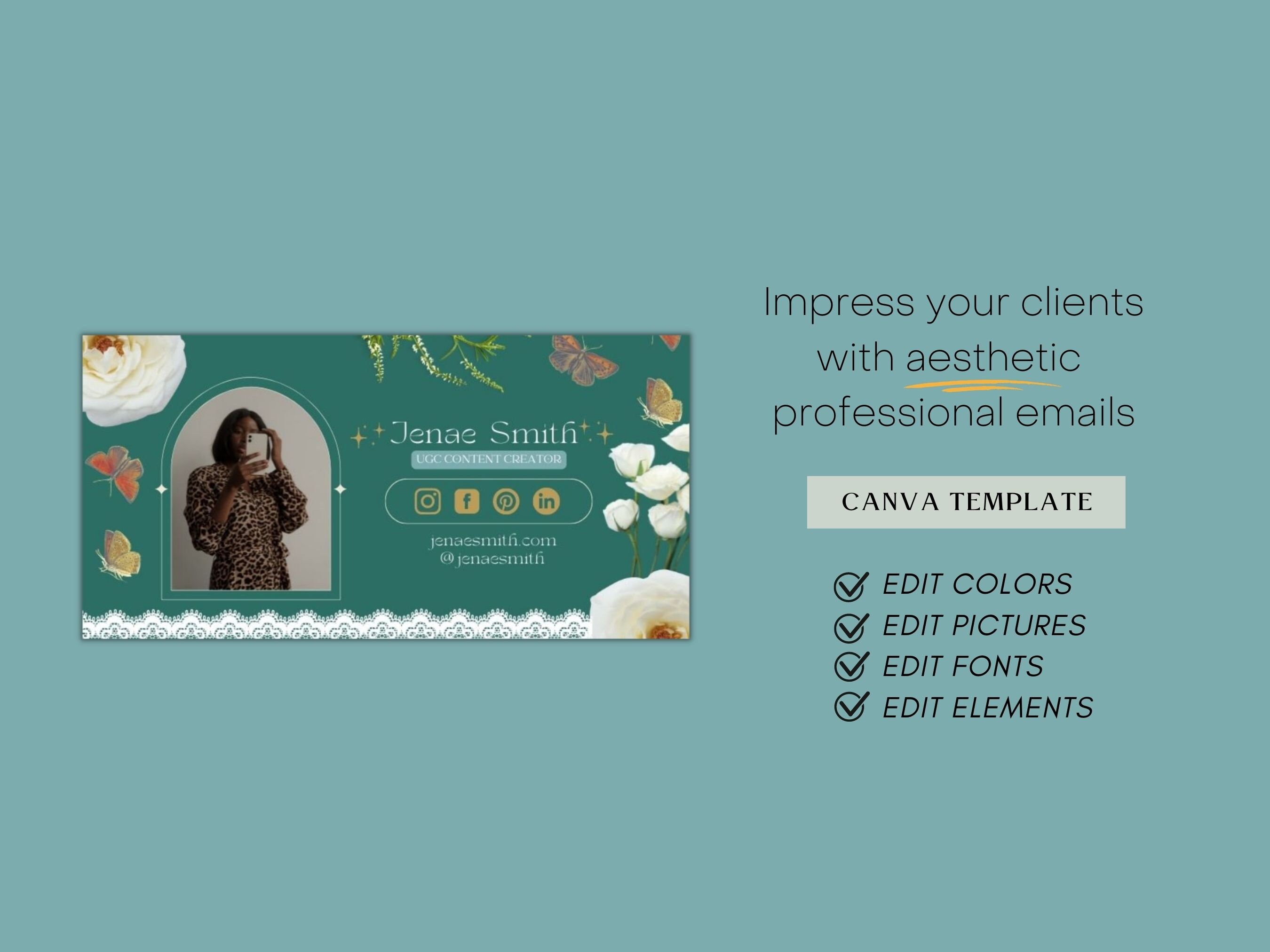 Ugc Email Signature UGC Portfolio UGC Canva UGC Template Ugc Creator ...