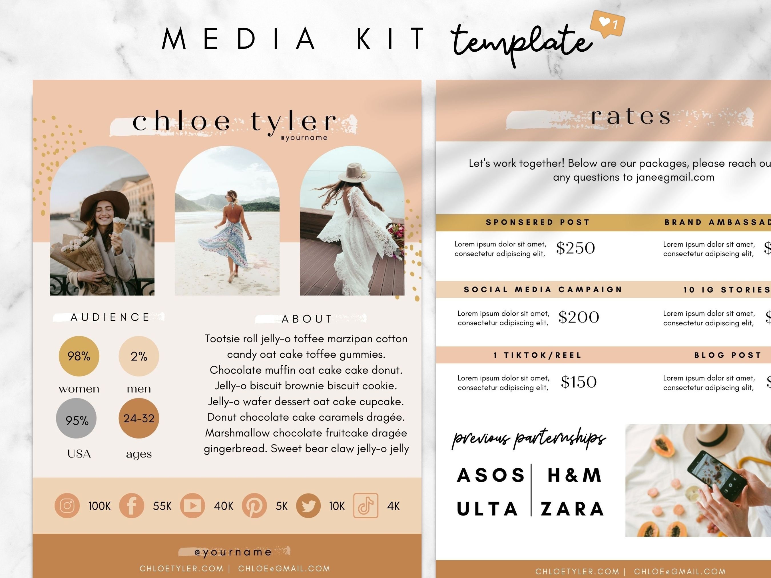 Media Kit Template Media Kit and Rate Sheet Media Kit - Etsy