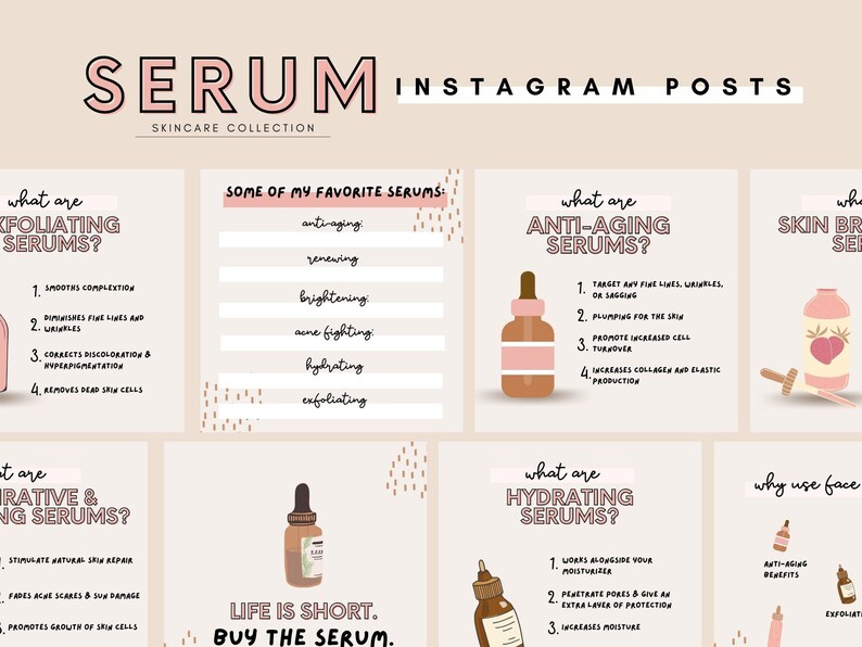 10 SERUM SKINCARE Instagram Posts Esthetician Instagram - Etsy