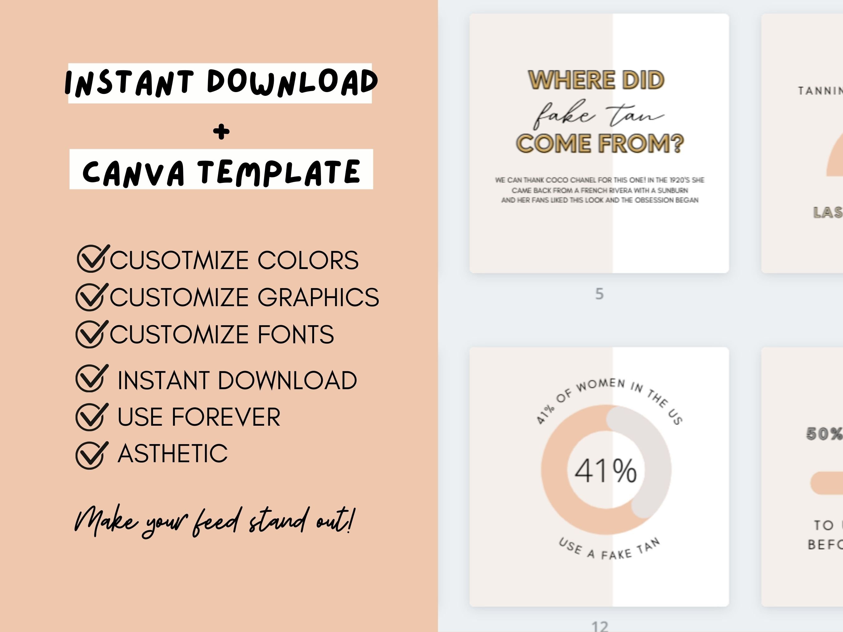 15 Spray Tan Infographic Posts Tanning Quotes Instagram - Etsy