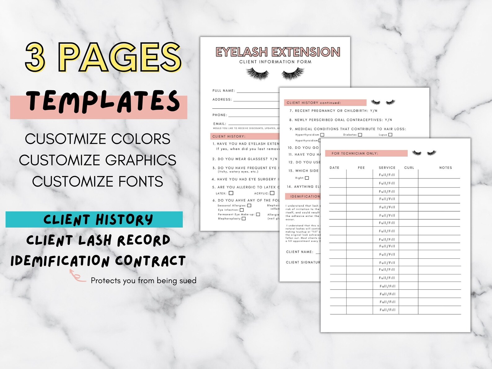 Esthetician Consent Forms Client Information Form Client - Etsy