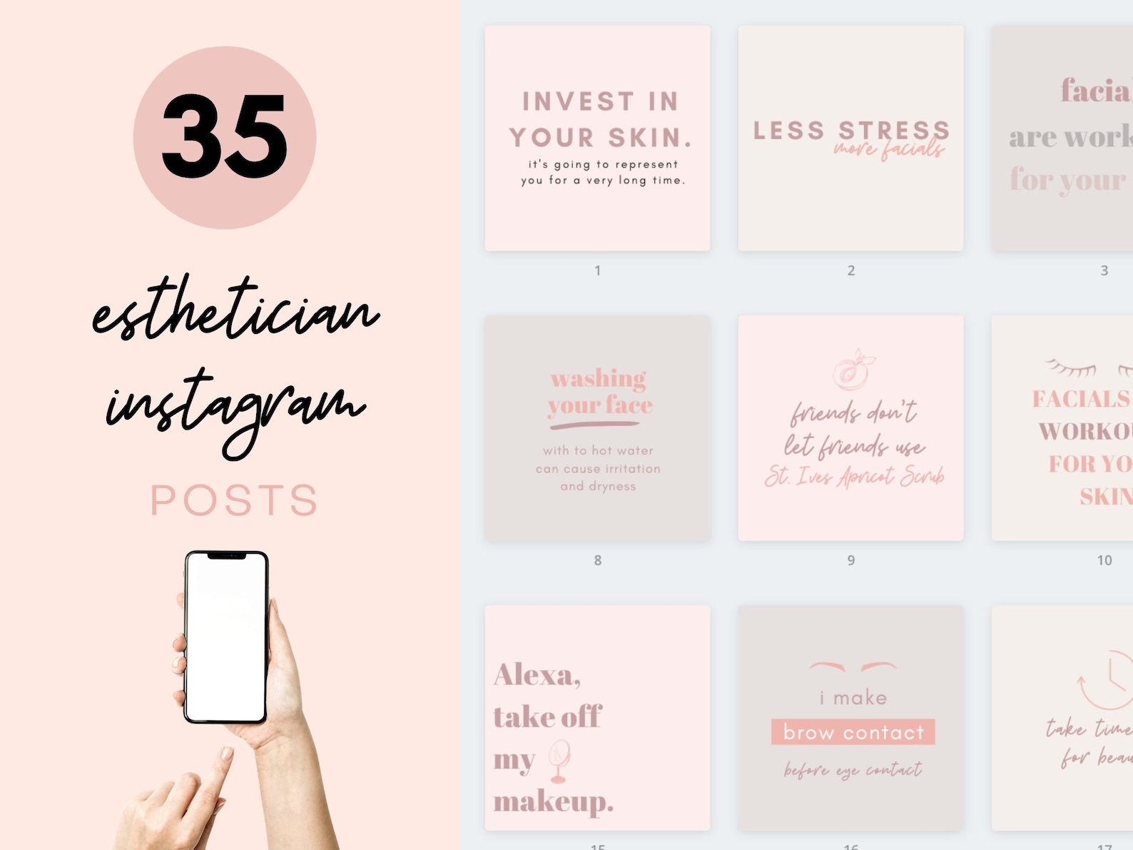 35 Esthetician Instagram Posts Esthetician Instagram | Etsy