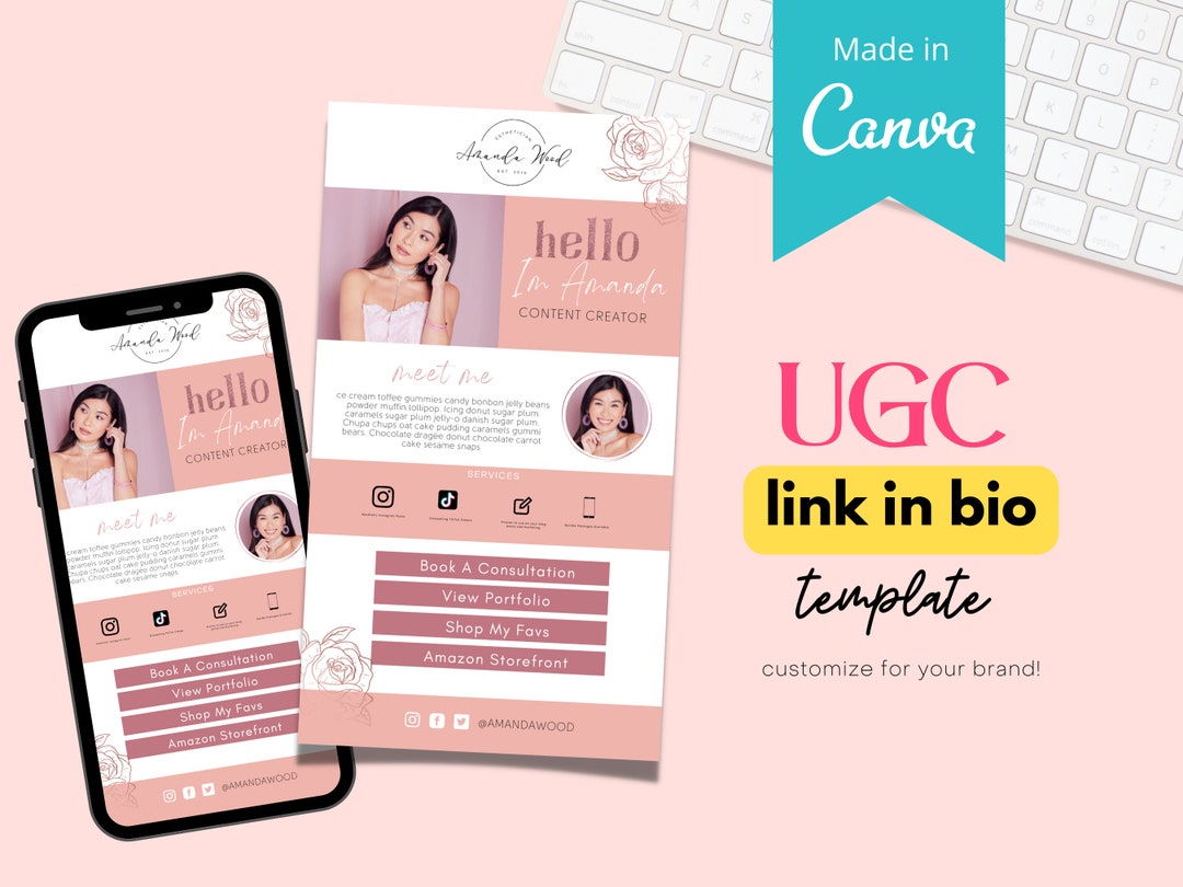 UGC Bio Link Template, Link in Bio Template, Ugc Creator, Ugc Template ...