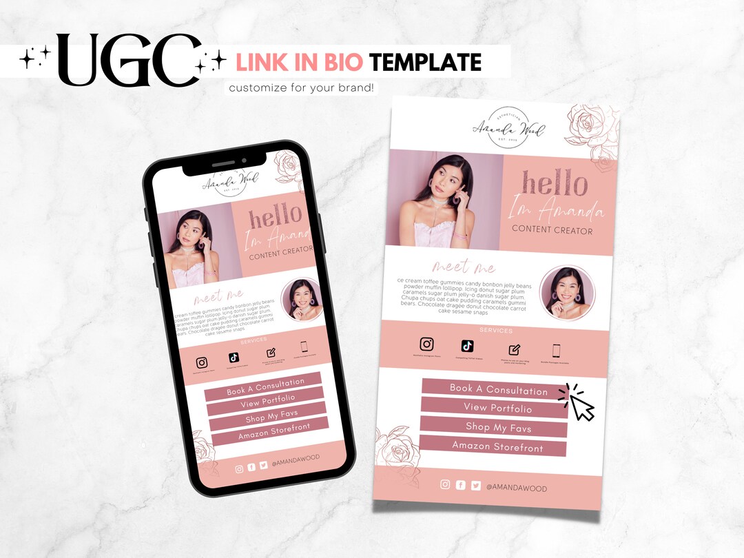 UGC Bio Link Template, Link in Bio Template, Ugc Creator, Ugc Template ...