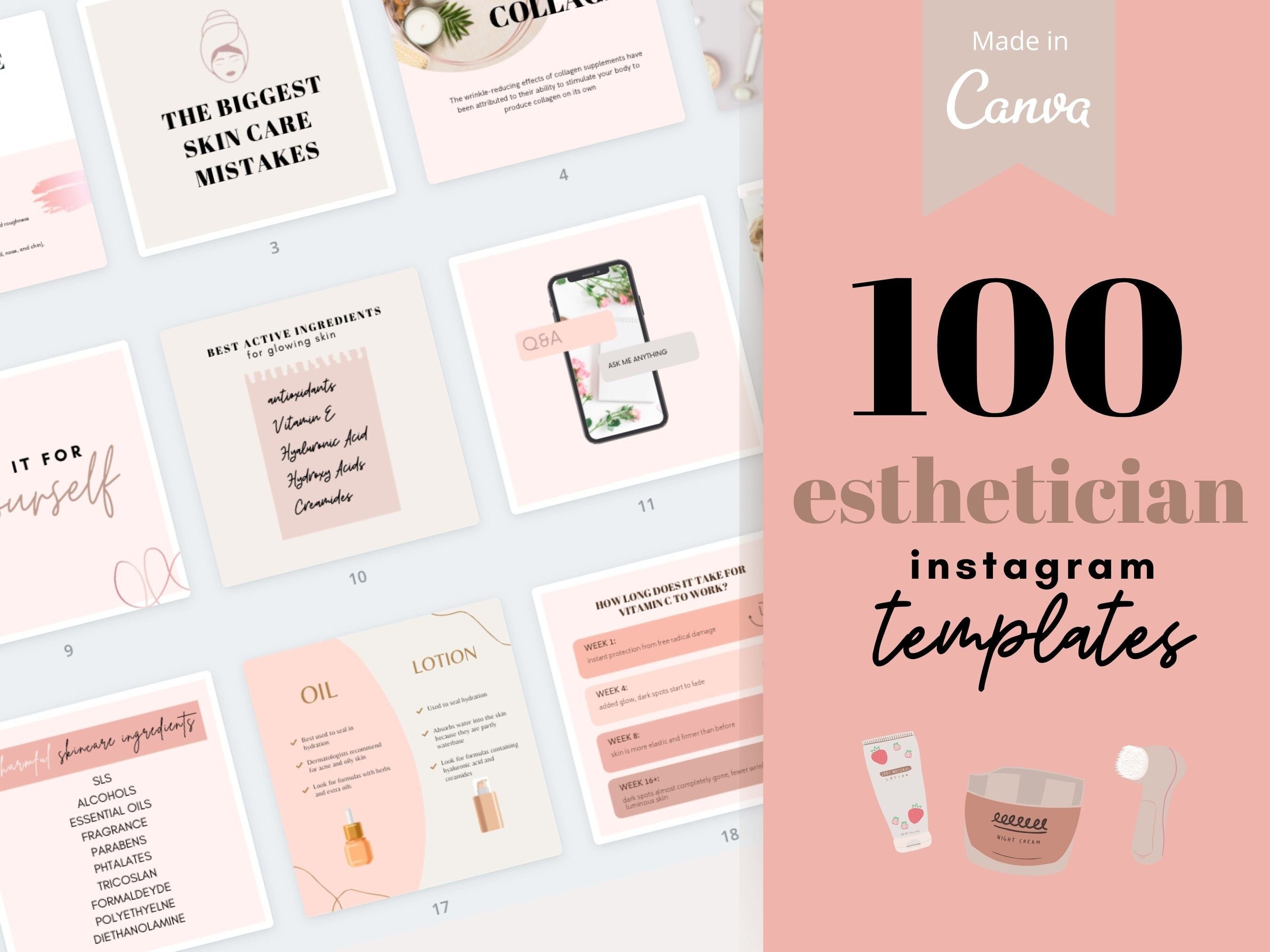 100 Esthetician Instagram Posts Esthetician Instagram | Etsy