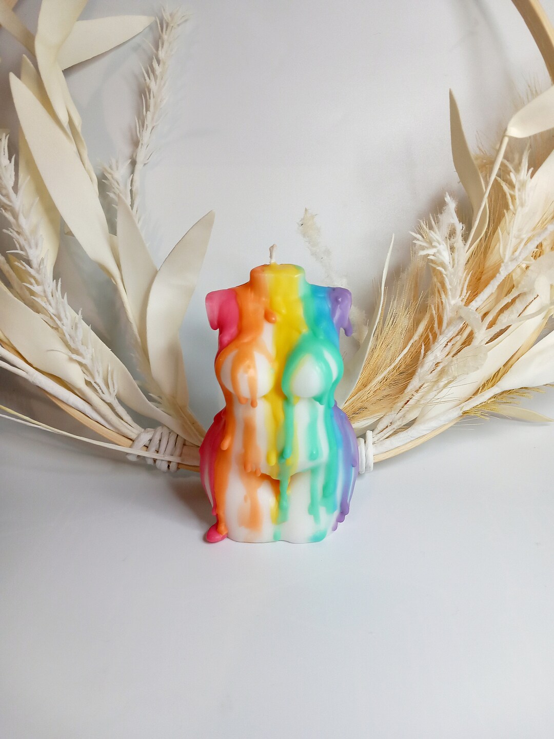 Curvy Female Torso Scented Candle With Pride Flag Drip. LGBTQ Gift, WLW ...