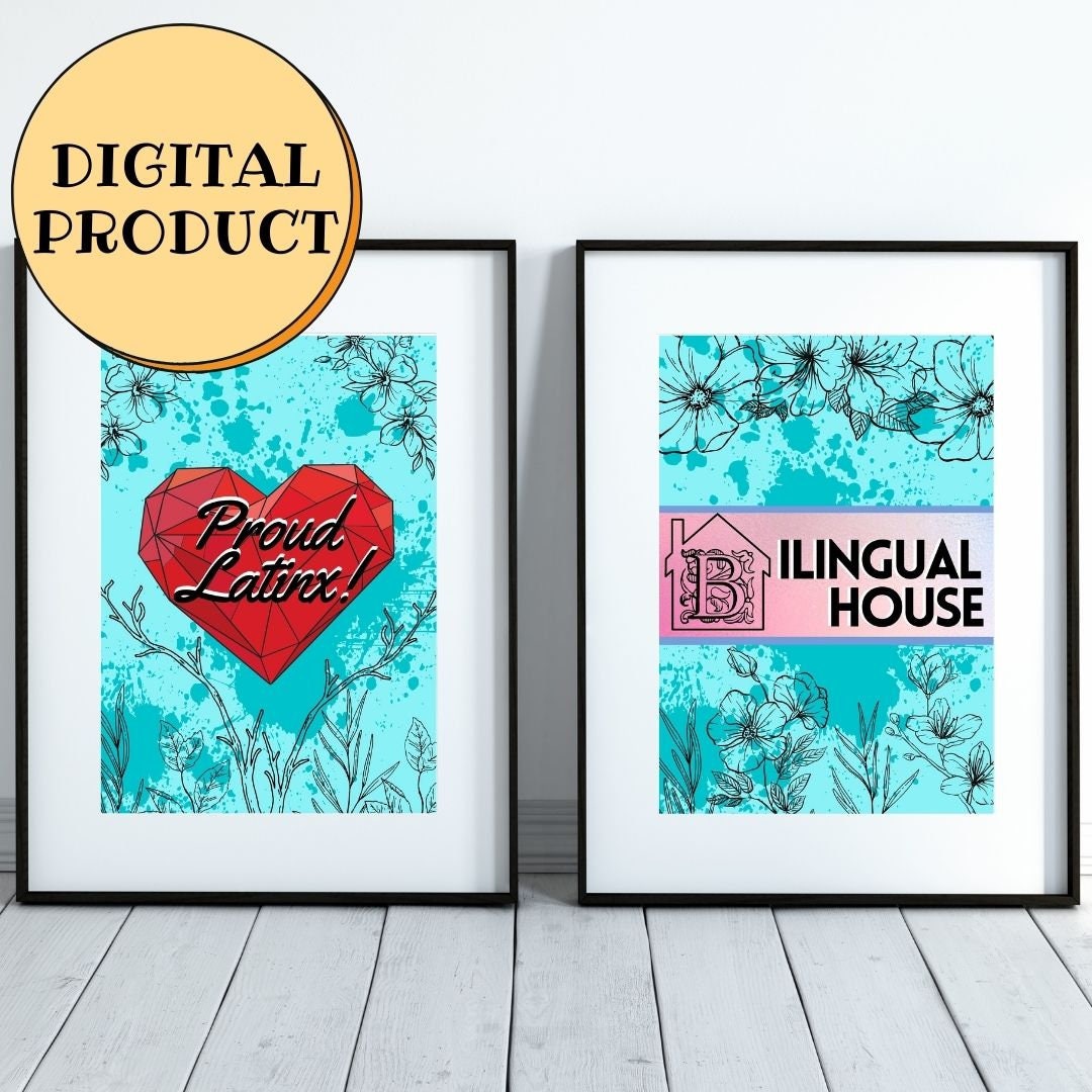 Proud Latinx! and Bilingual House - Printable A5 Size Wall Art, Latin ...