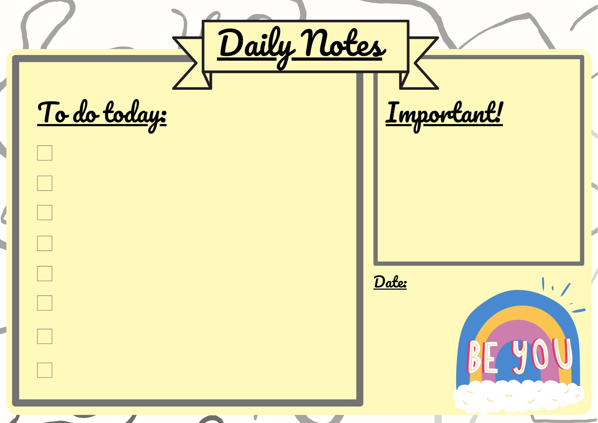 Daily Notes Printable, Colourful and Cute A4 Size Prints to Organize ...