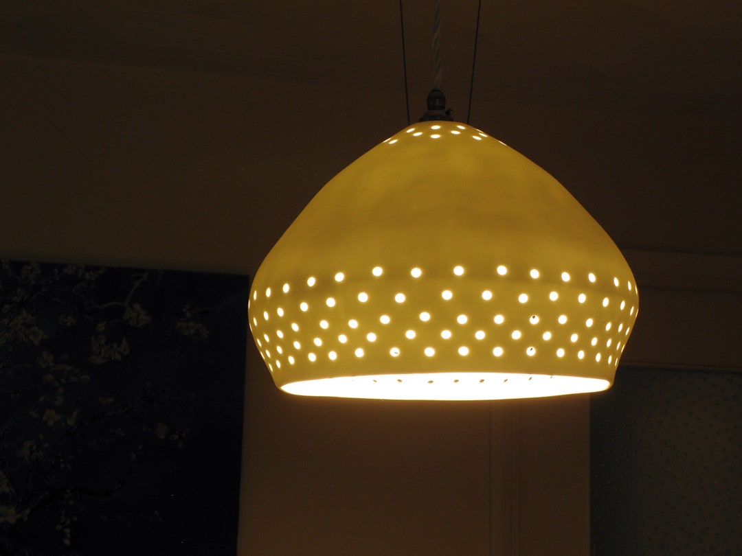Bone China Extra Large Pendant Light, Have Carved Ceiling Lamp Made in ...