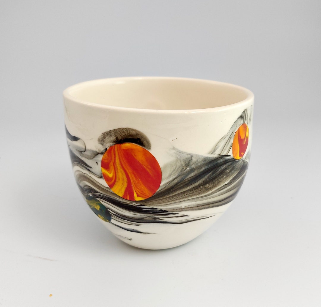 Teacup 17 Ounces Small Soup Bowl Yunomi Mug Teabowl Porcelain Mug ...