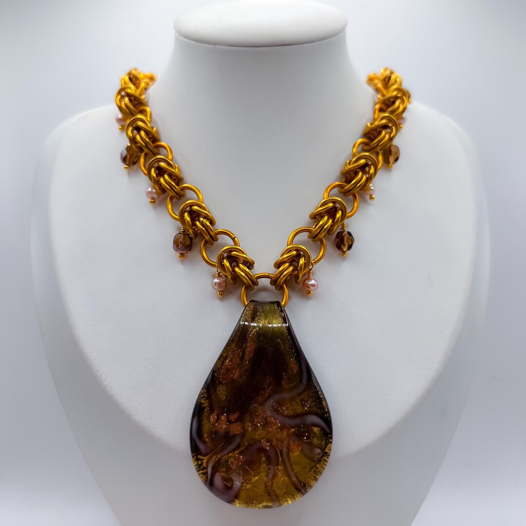 Kyra Chainmaille Choker Necklace | Faceted Gemstone Chainmail Jewelry ...