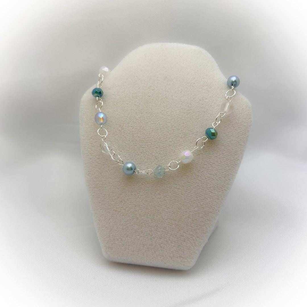 Tide Pool Bracelet | Blue Glass Bead Jewelry, Ocean Inspired, Handmade ...