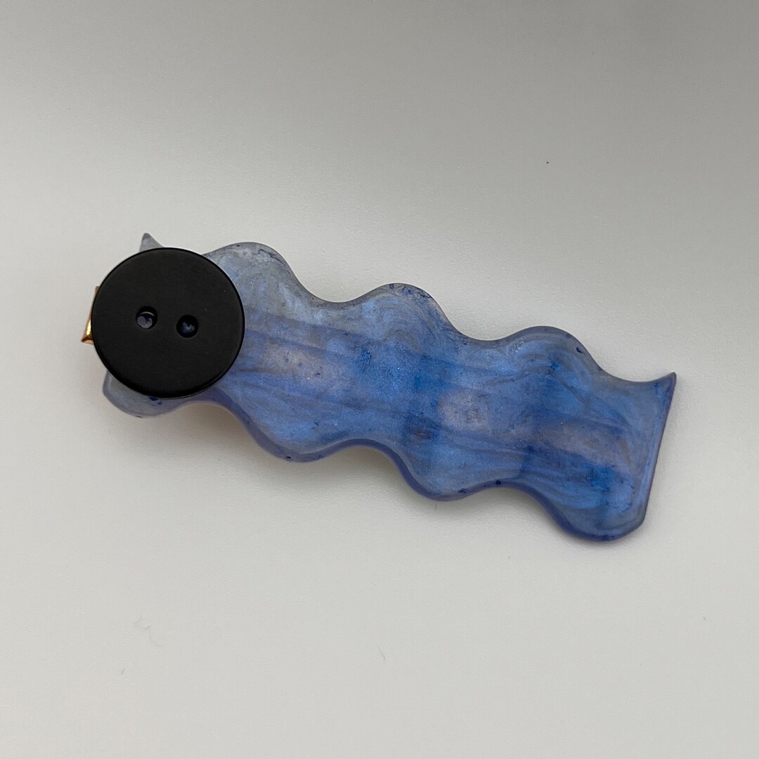 Coraline-inspired Hair Clip Blue Wavy Hair Clip, Tim Burton Inspired ...