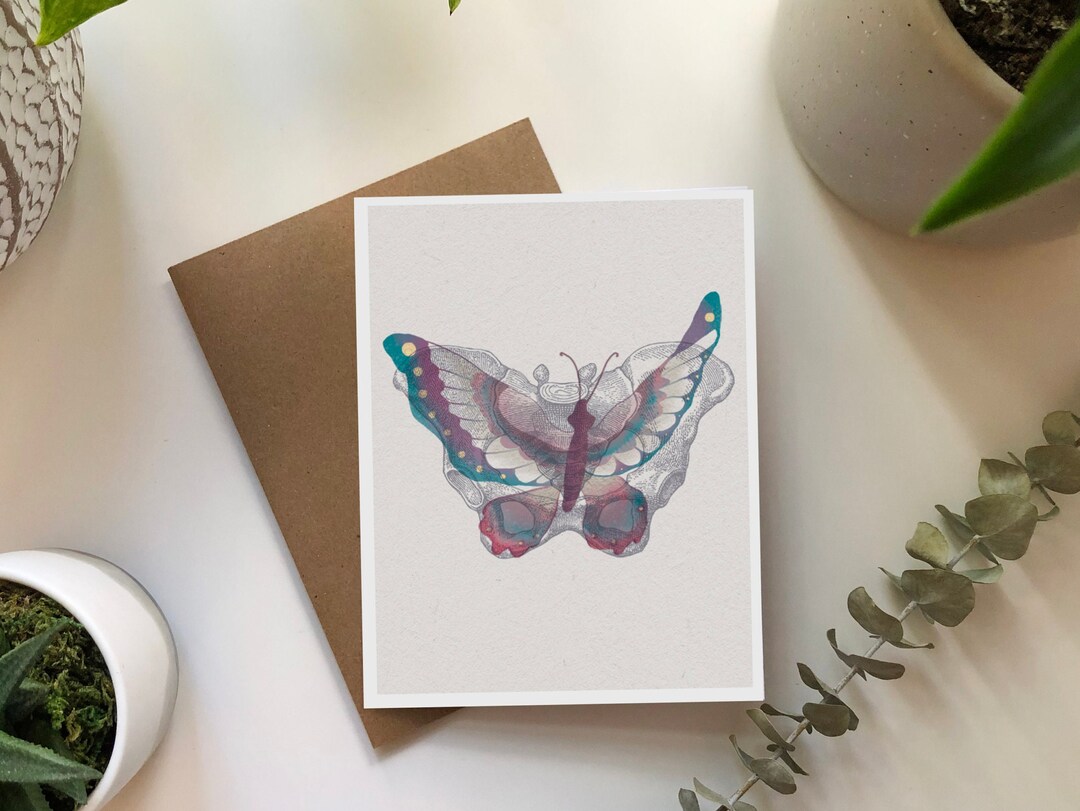 Transformation | Butterfly & Pelvis Thank You / Thinking of You Card - Etsy