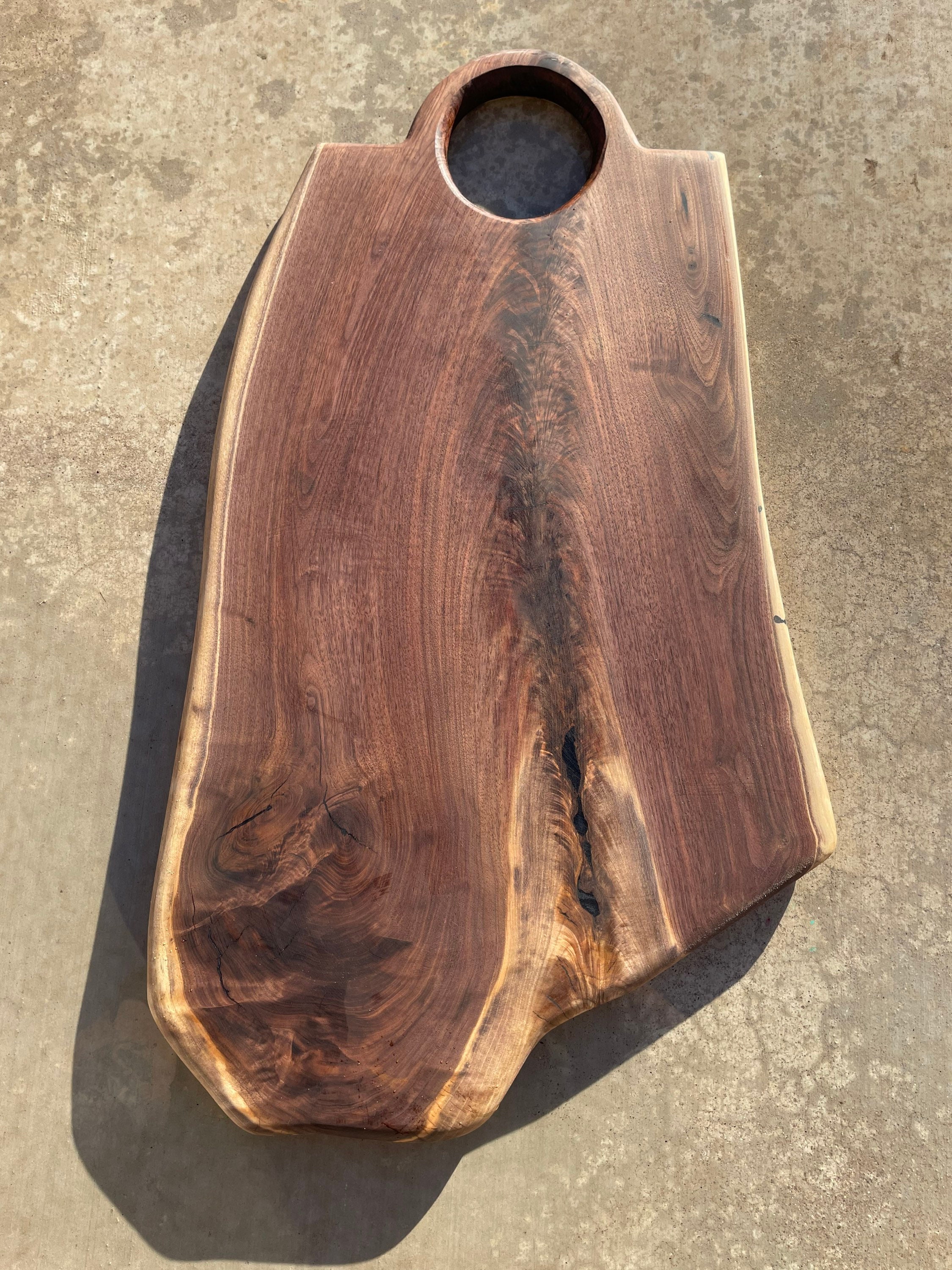 Large Handmade Walnut Charcuterie Board, Cutting Board, Live Edge Walnut, Serving Tray, Cheese ...