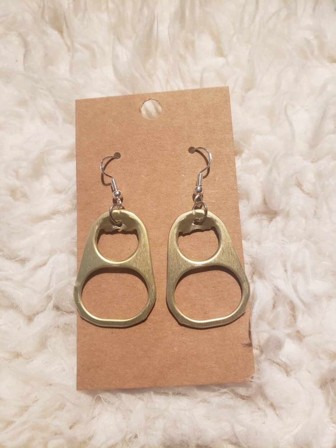 Large Chunky Gold Pop Tab Earrings Handmade - Etsy