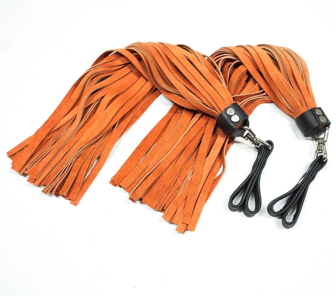Orange Florentine 'swivel Handle' 'poi' Floggers - Etsy
