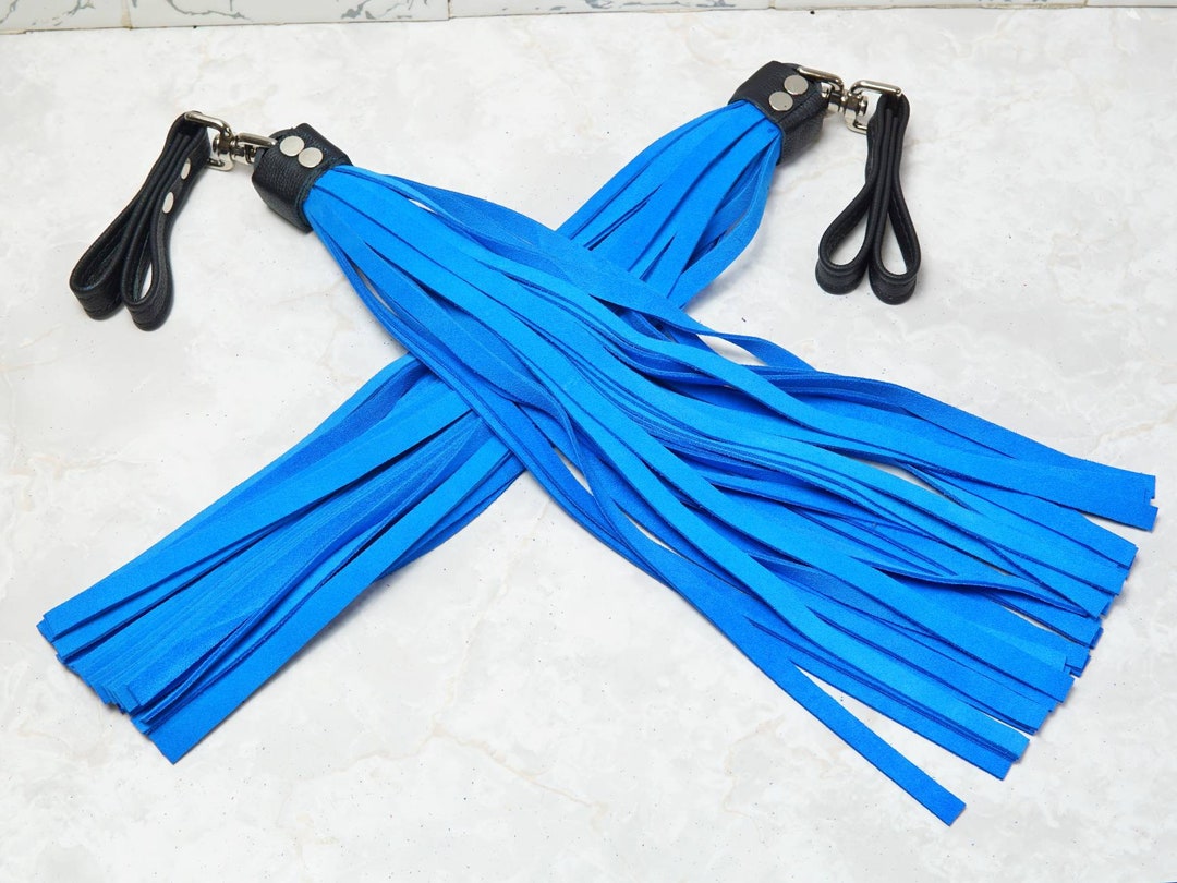 Light Blue - Florentine Finger Loop "poi" Handle Floggers - Etsy