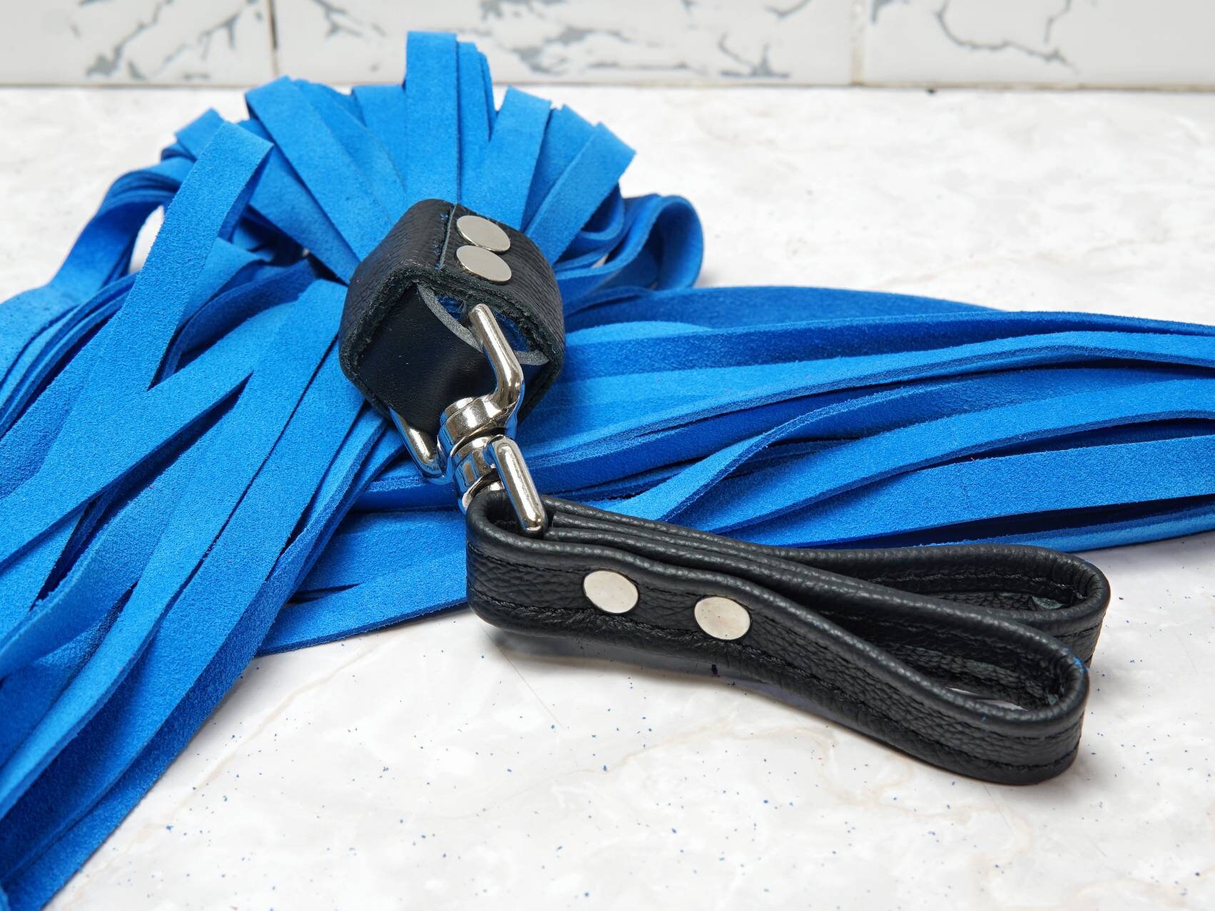 Light Blue - Florentine Finger Loop "poi" Handle Floggers - Etsy