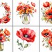 Watercolor Poppies Clipart Floral Poppy Flowers and Bouquets. PNG ...