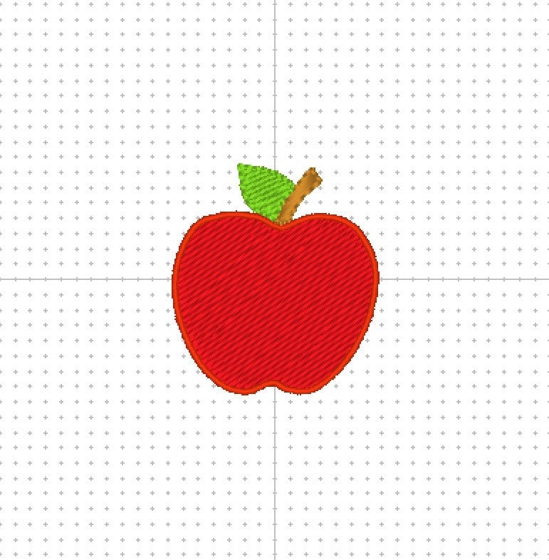 Apple Digitized Embroidery Design - Etsy
