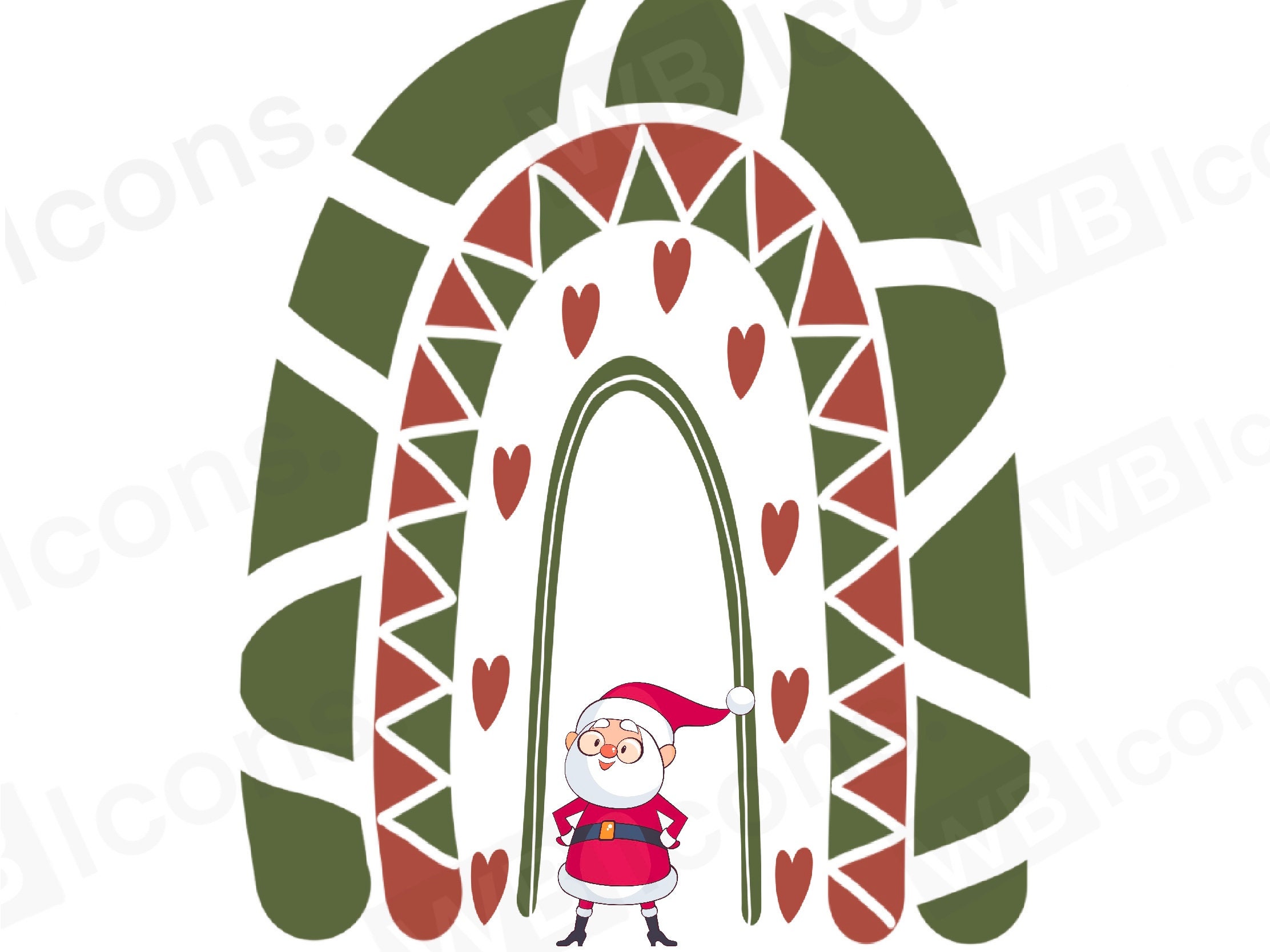 Christmas Rainbow Bundle, Clip Art Set, 12 Rainbows, Digital, Christmas ...