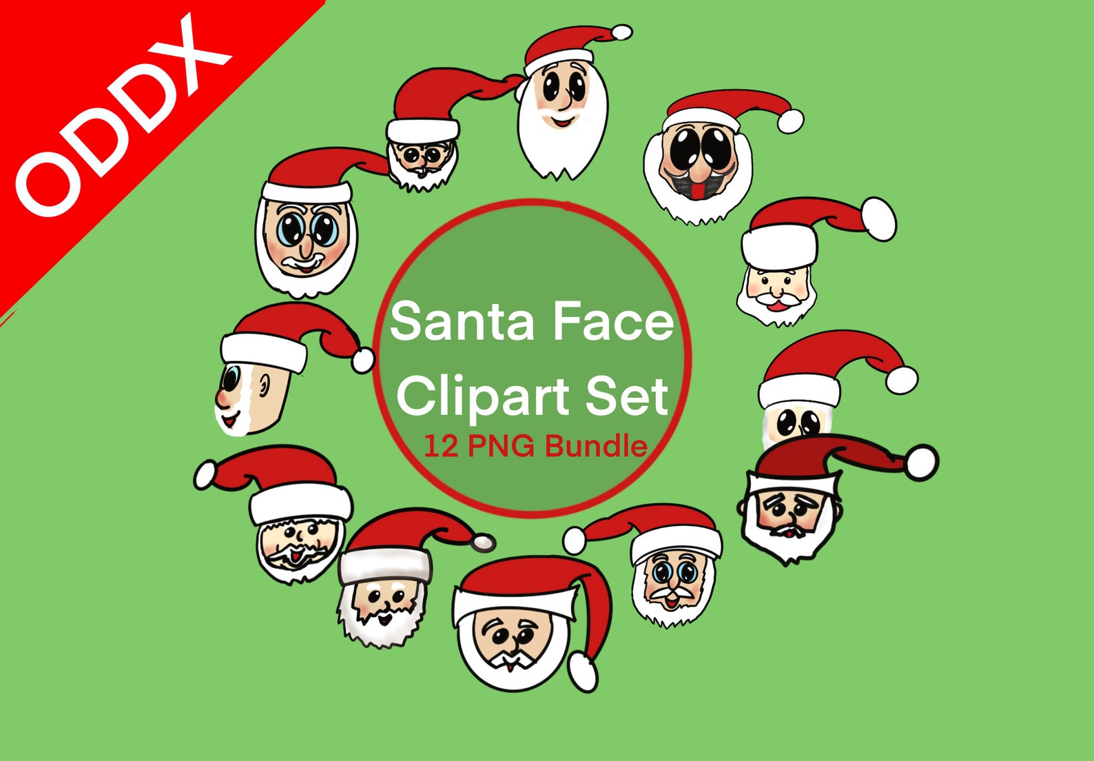 Santa Claus Clip Art Set, Father Christmas Clipart, Santa Clipart ...