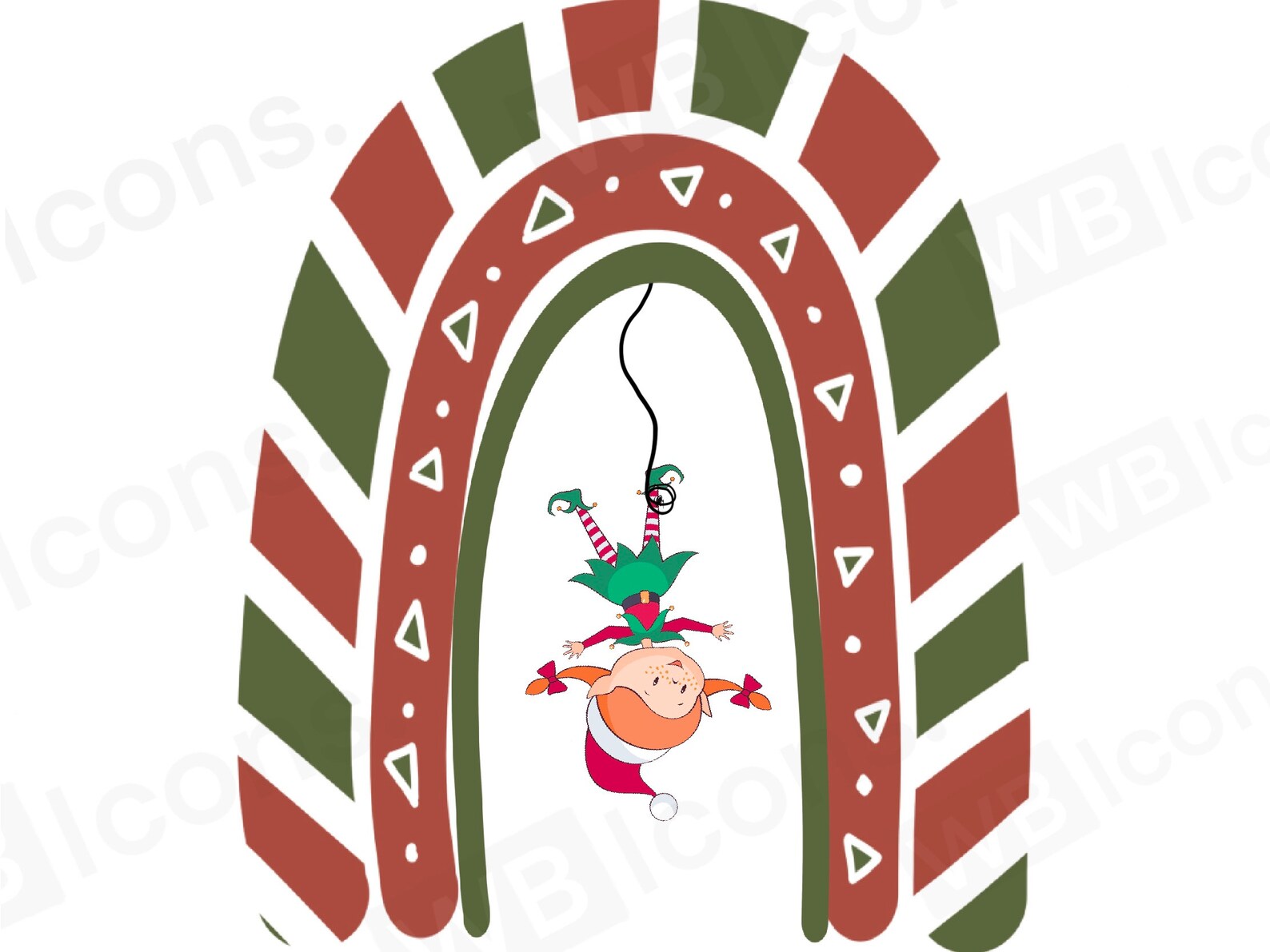 Christmas Rainbow Bundle, Clip Art Set, 12 Rainbows, Digital, Christmas ...