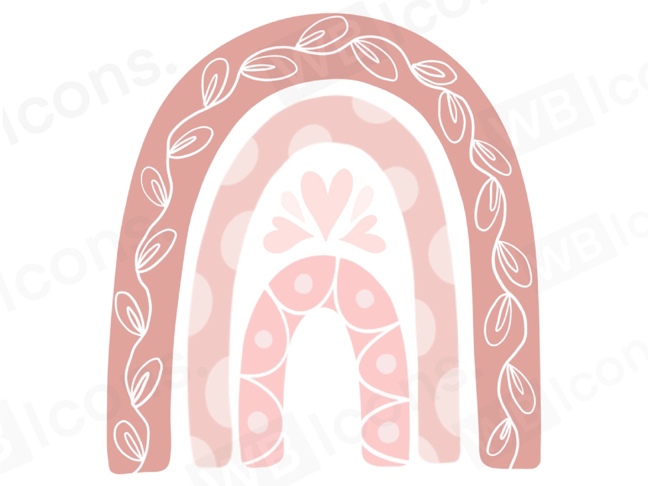 Baby Pink Rainbow Bundle, Clip Art Set, 12 Rainbows, Digital, Baby ...